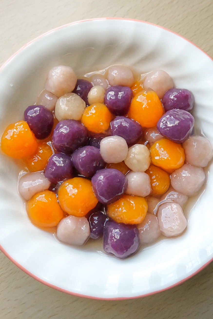 Taiwanese Taro & Sweet Potato Balls Dessert